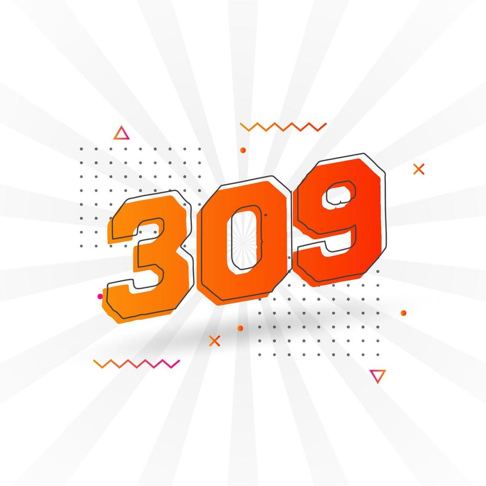 309 number vector font alphabet. Number 309 with decorative element stock vector 13889047 Vector ...