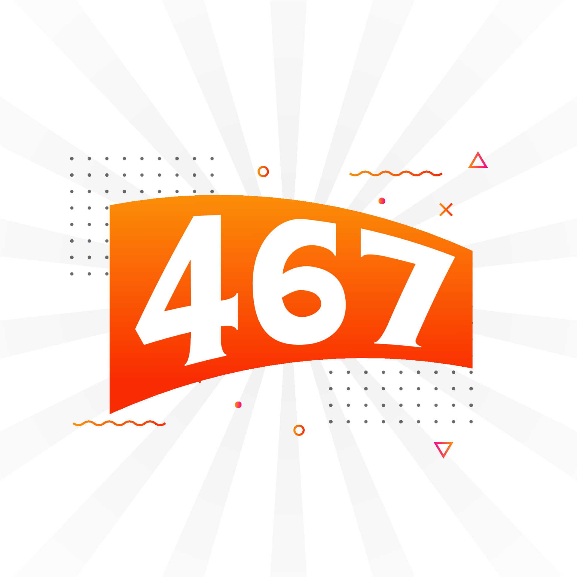 467 number vector font alphabet. Number 467 with decorative element ... 467 number vector font alphabet. Number 467 with decorative element ...