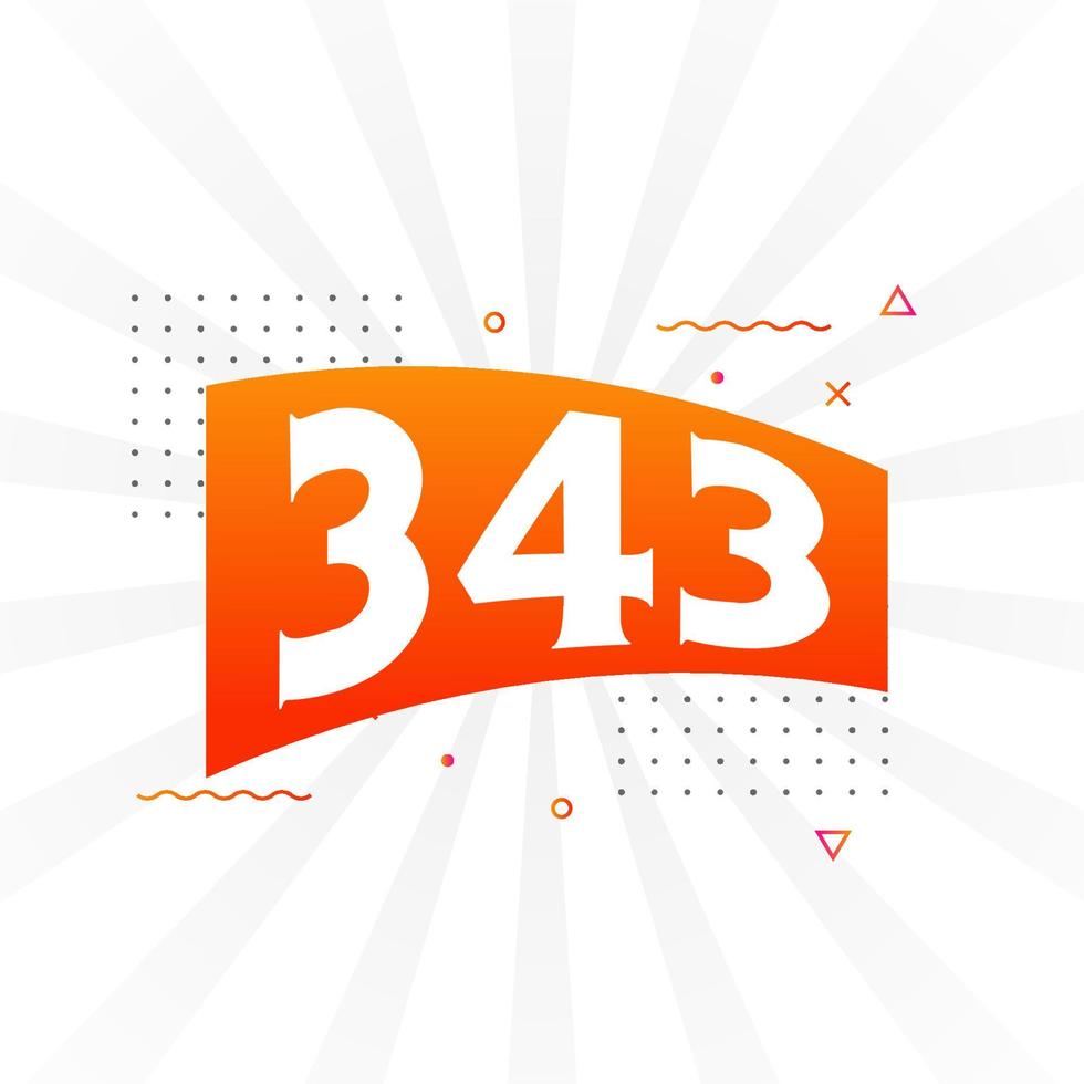 343 number vector font alphabet. Number 343 with decorative element stock vector 13889074 Vector ...