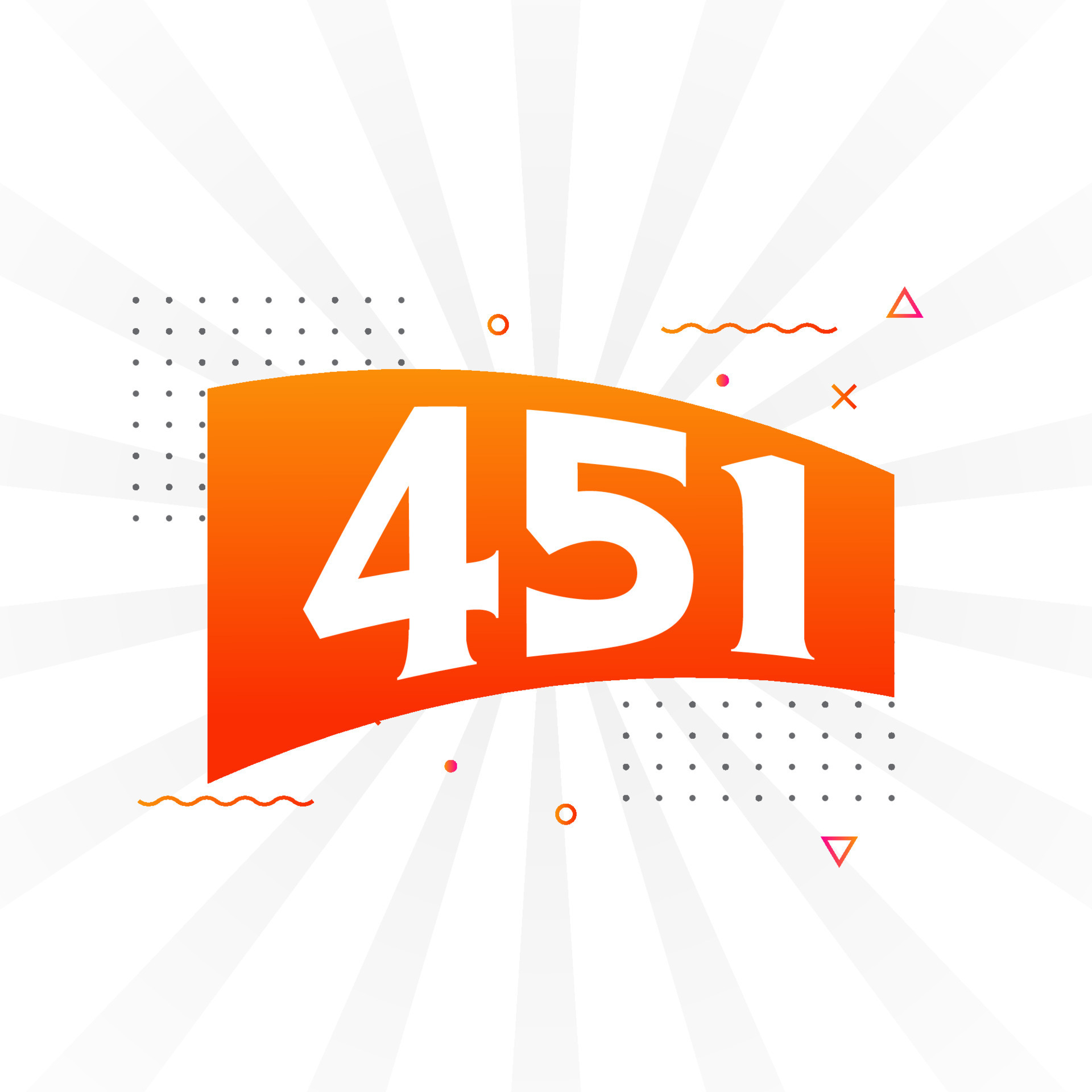 Alfabeto de fuente vectorial de 451 números. número 451 con vector de stock de elemento ...