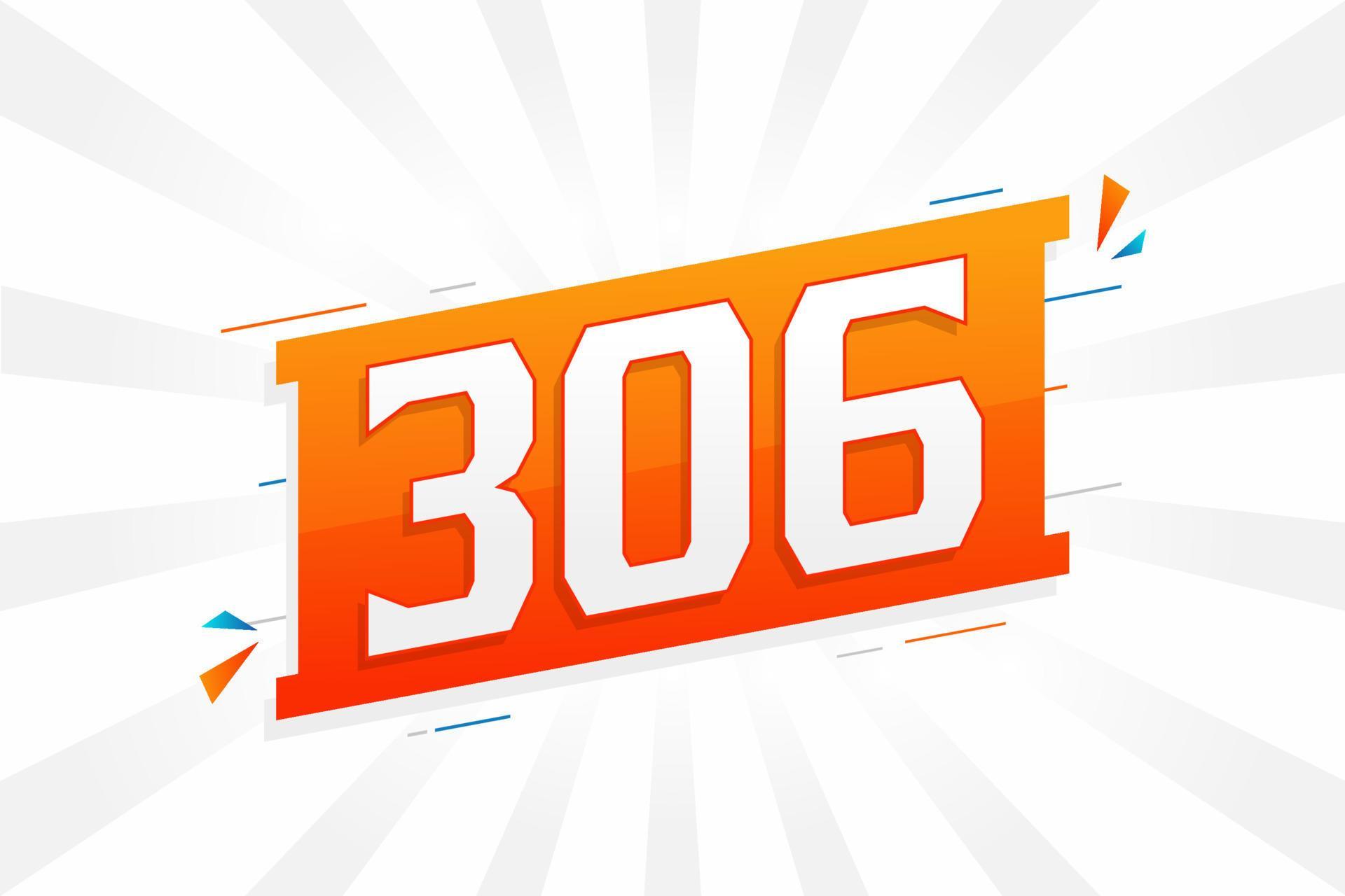 306 number vector font alphabet. Number 306 with decorative element stock vector 13889082 Vector ...
