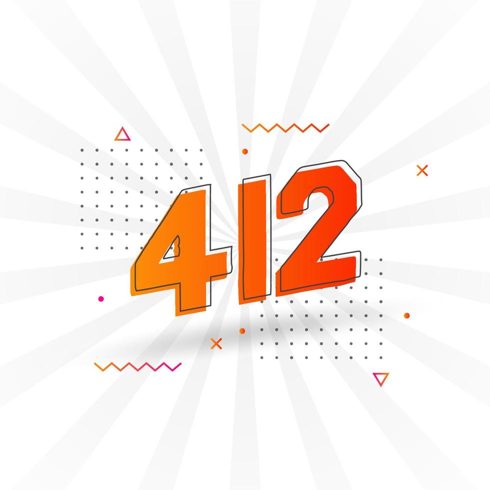 412 number vector font alphabet. Number 412 with decorative element stock vector 13889131 Vector ...