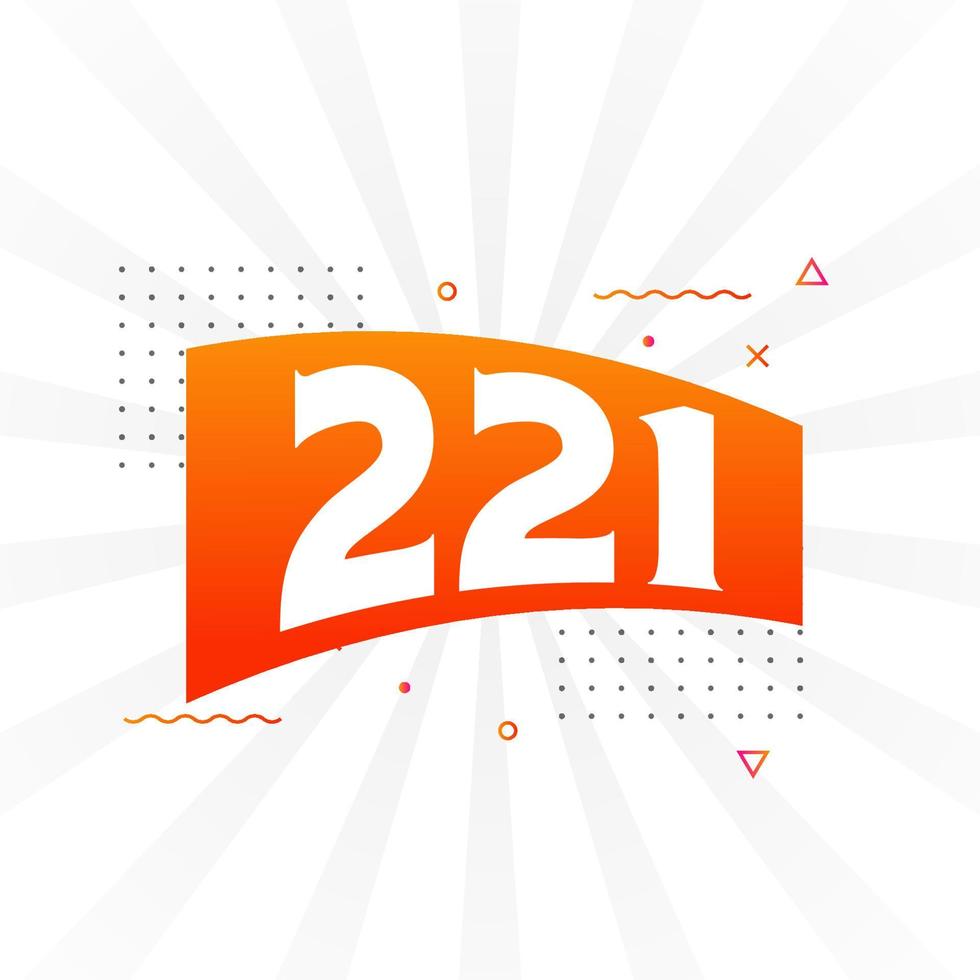 221 number vector font alphabet. Number 221 with decorative element ...