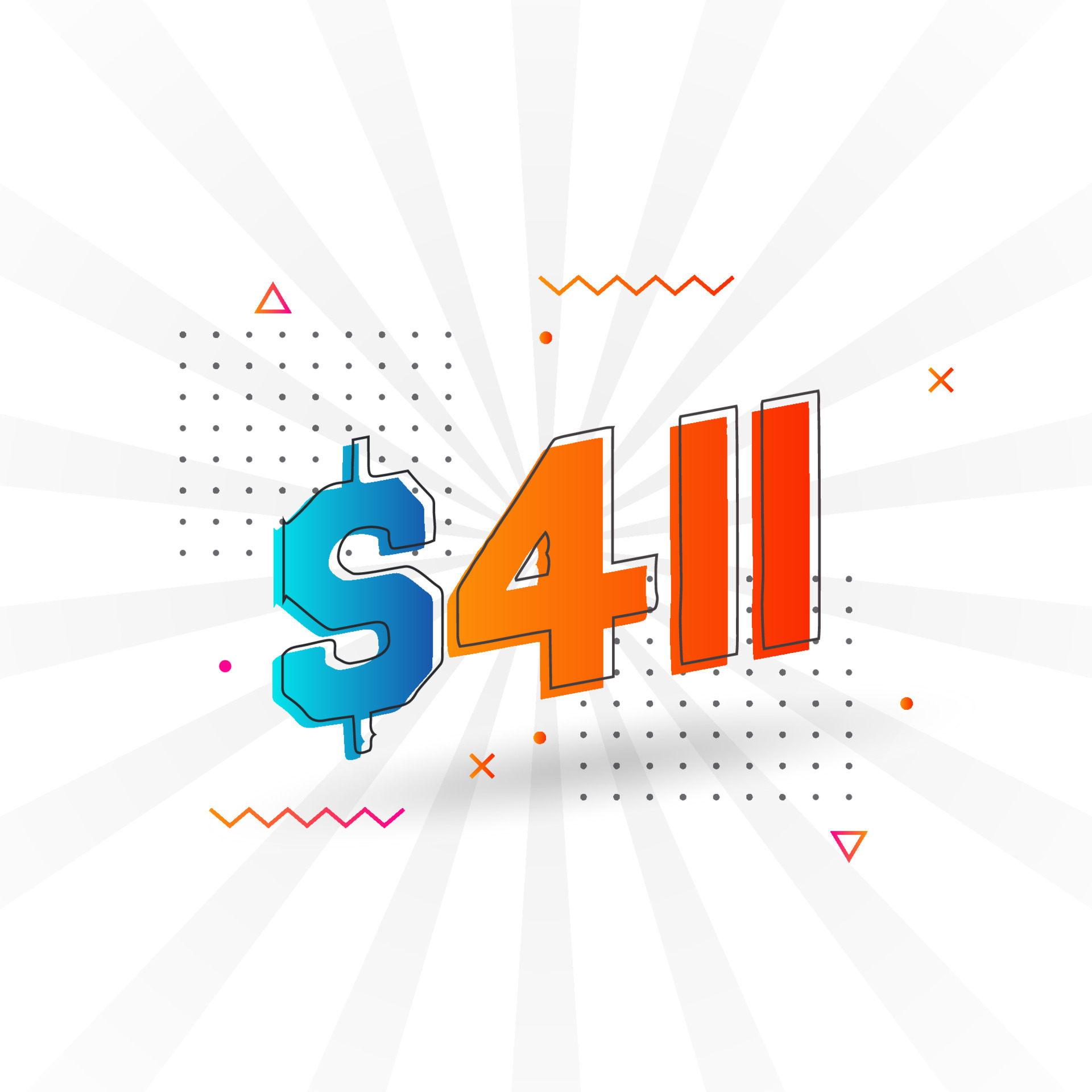 411 Dollar currency vector text symbol. 411 USD United States Dollar ...