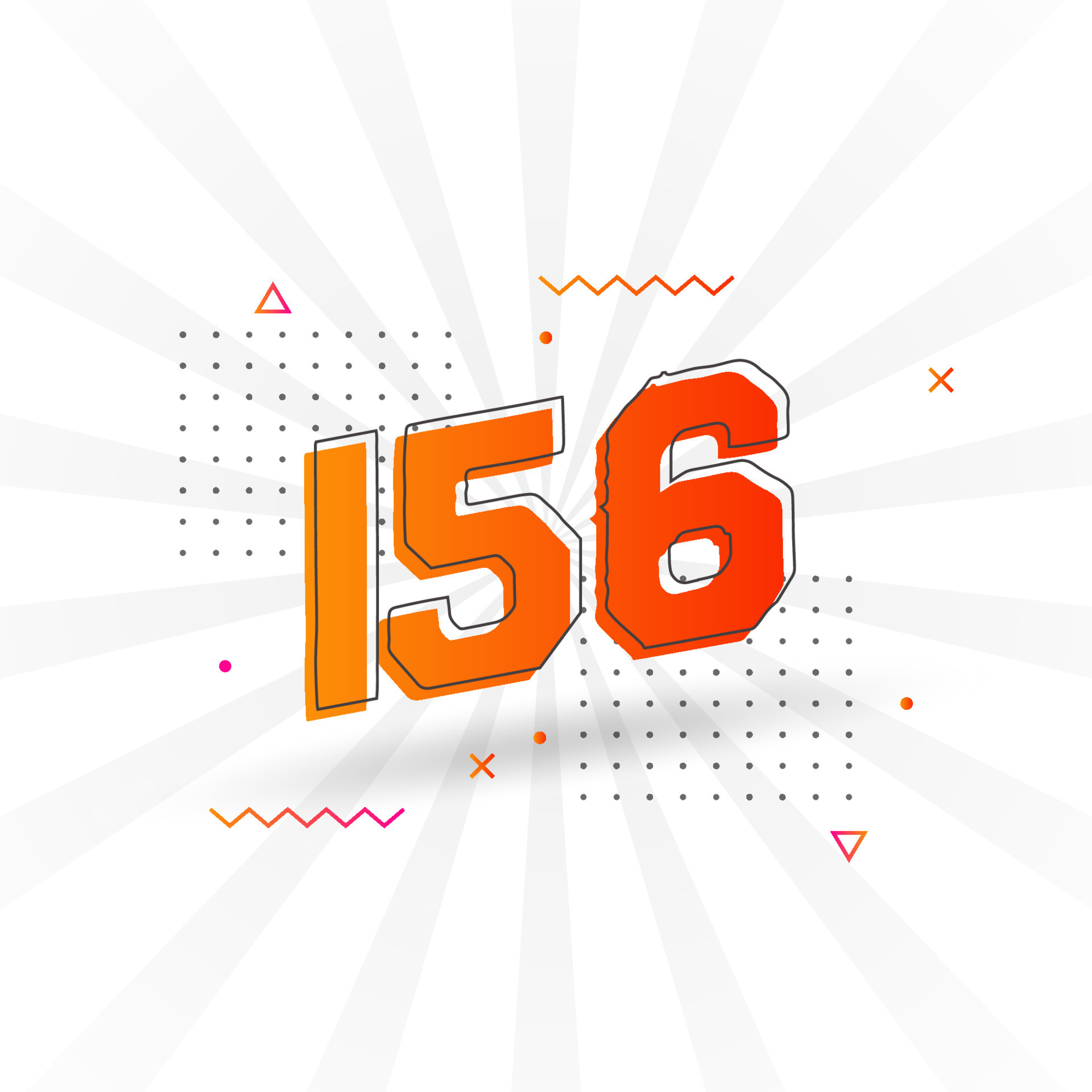 156 number vector font alphabet. Number 156 with decorative element ... 156 number vector font alphabet. Number 156 with decorative element ...