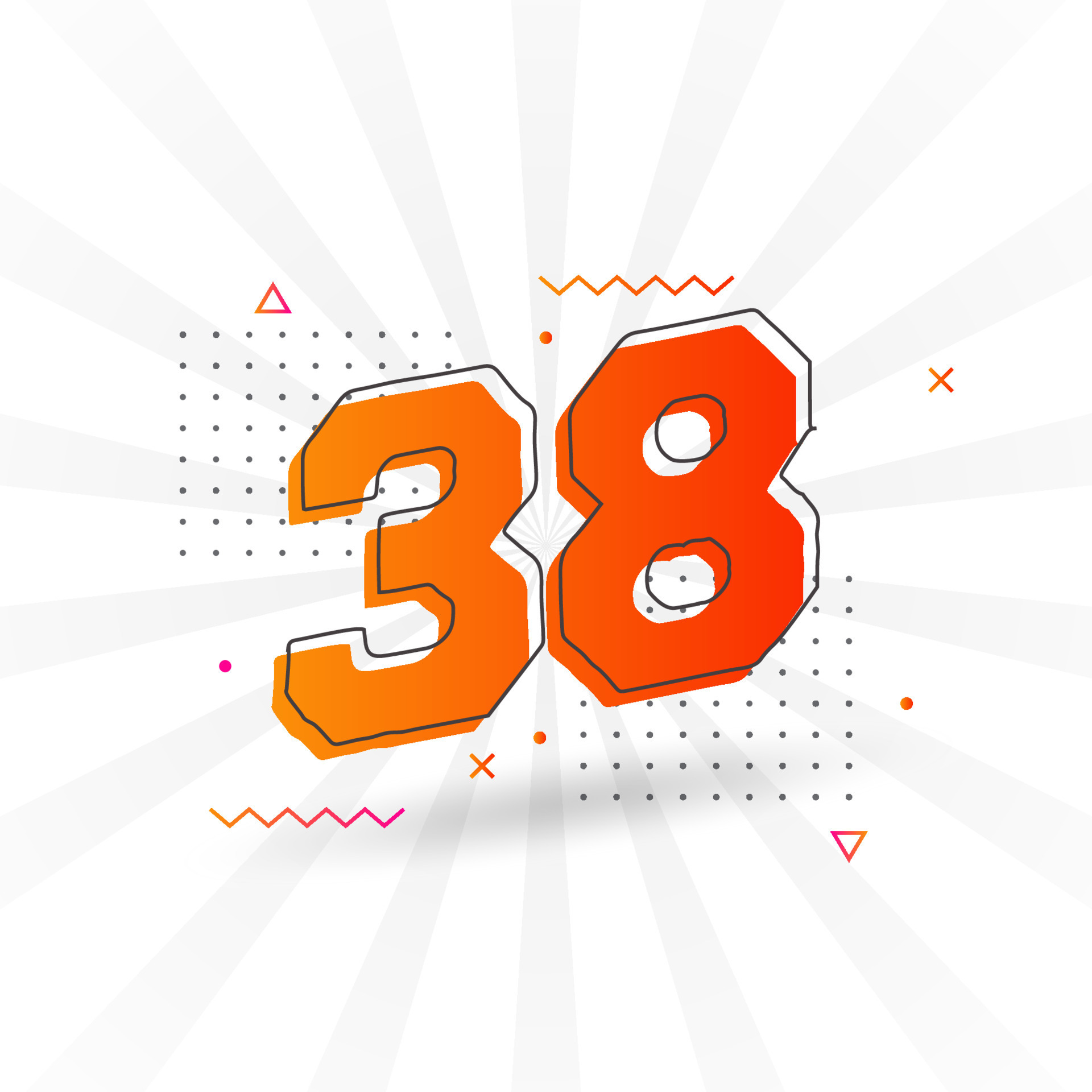 38 number vector font alphabet. Number 38 with decorative element stock vector 13889189 Vector ...