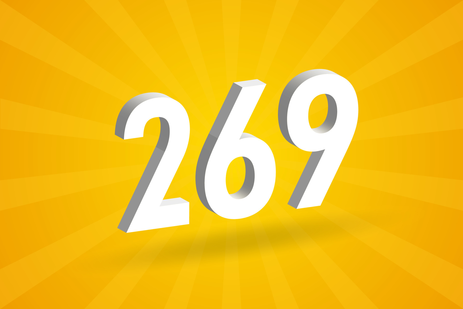 Alfabeto de fuente de número 3d 269. blanco 3d número 269 con fondo amarillo 13889275 Vector en ...