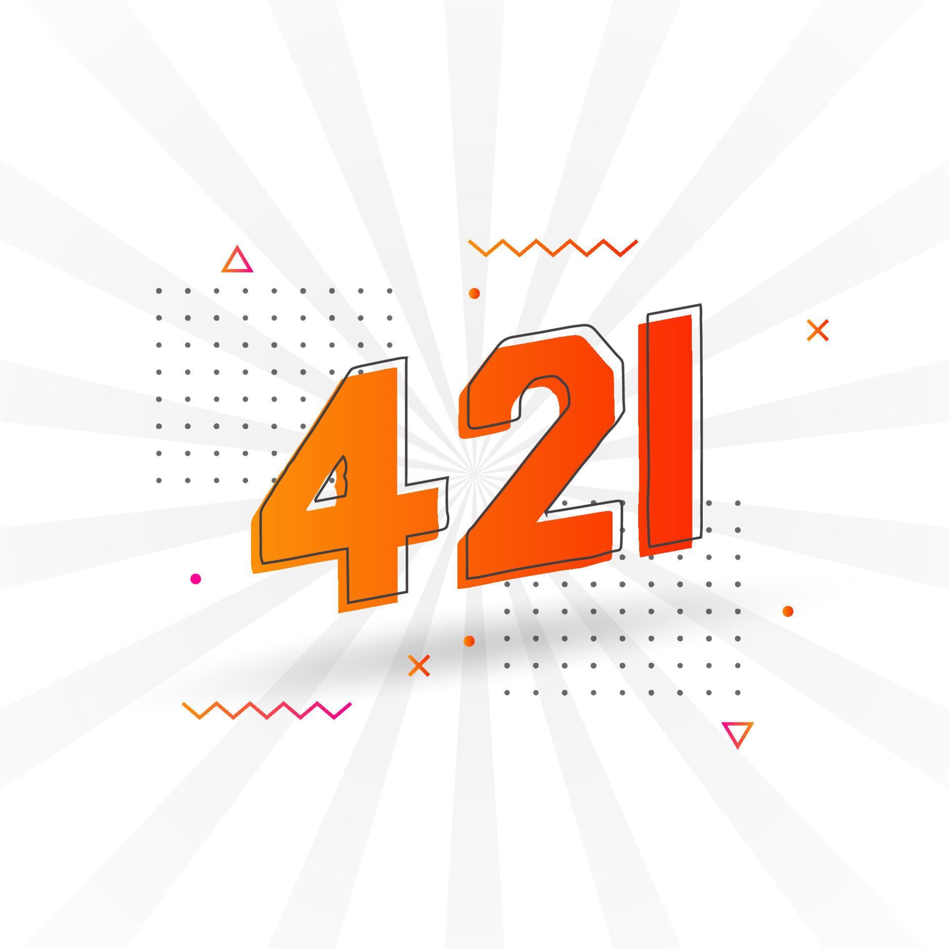 421 number vector font alphabet. Number 421 with decorative element stock vector 13889287 Vector ...