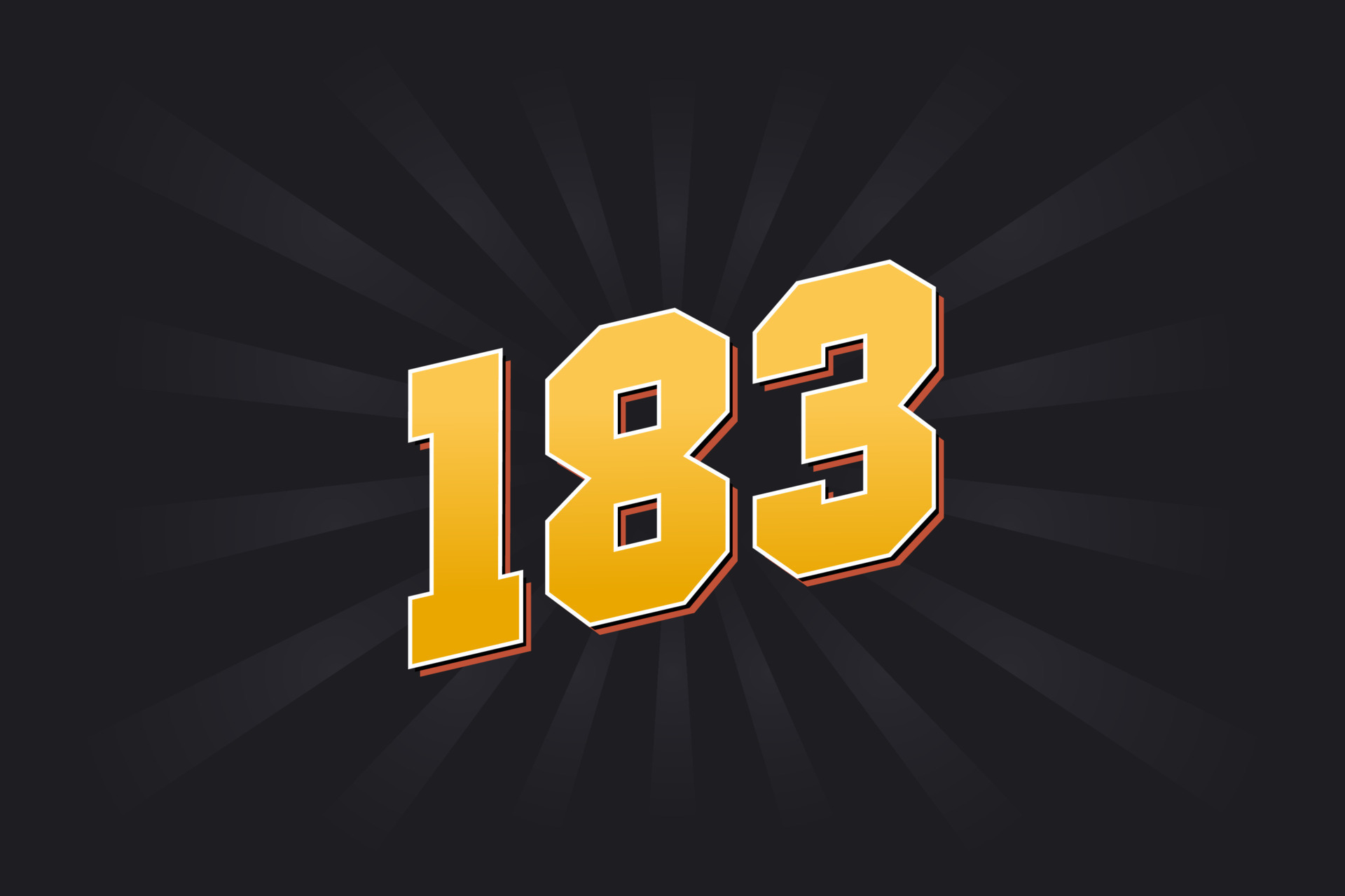 Number 183 Vector Font Alphabet Yellow 183 Number With Black number-183-vector-font-alphabet-yellow-183-number-with-black