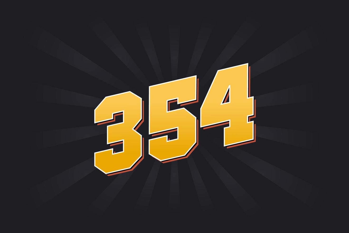 Number 354 Vector Font Alphabet Yellow 354 Number With Black Background 13889336 Vector Art At