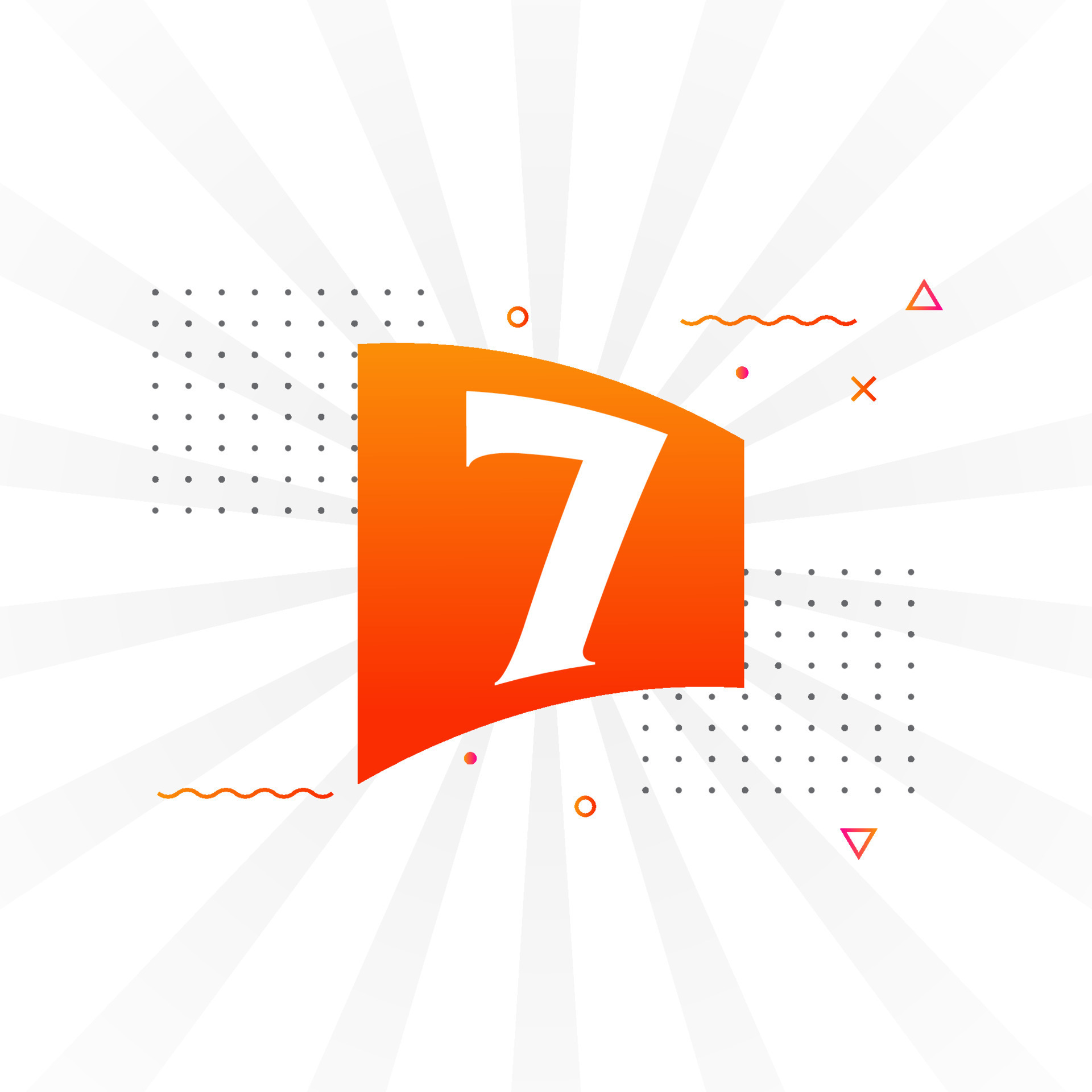 7 number vector font alphabet. Number 7 with decorative element stock vector 13889338 Vector Art ...