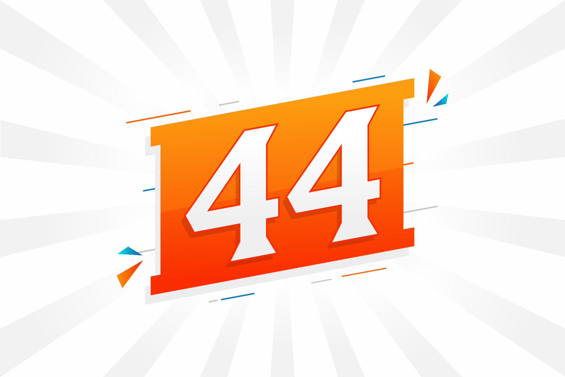 44 number vector font alphabet. Number 44 with decorative element stock vector 13889373 Vector ...