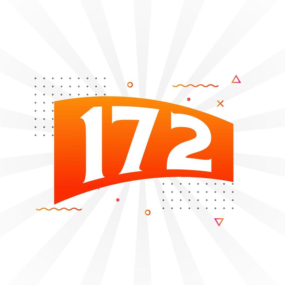 172 number vector font alphabet. Number 172 with decorative element stock vector 13889424 Vector ...
