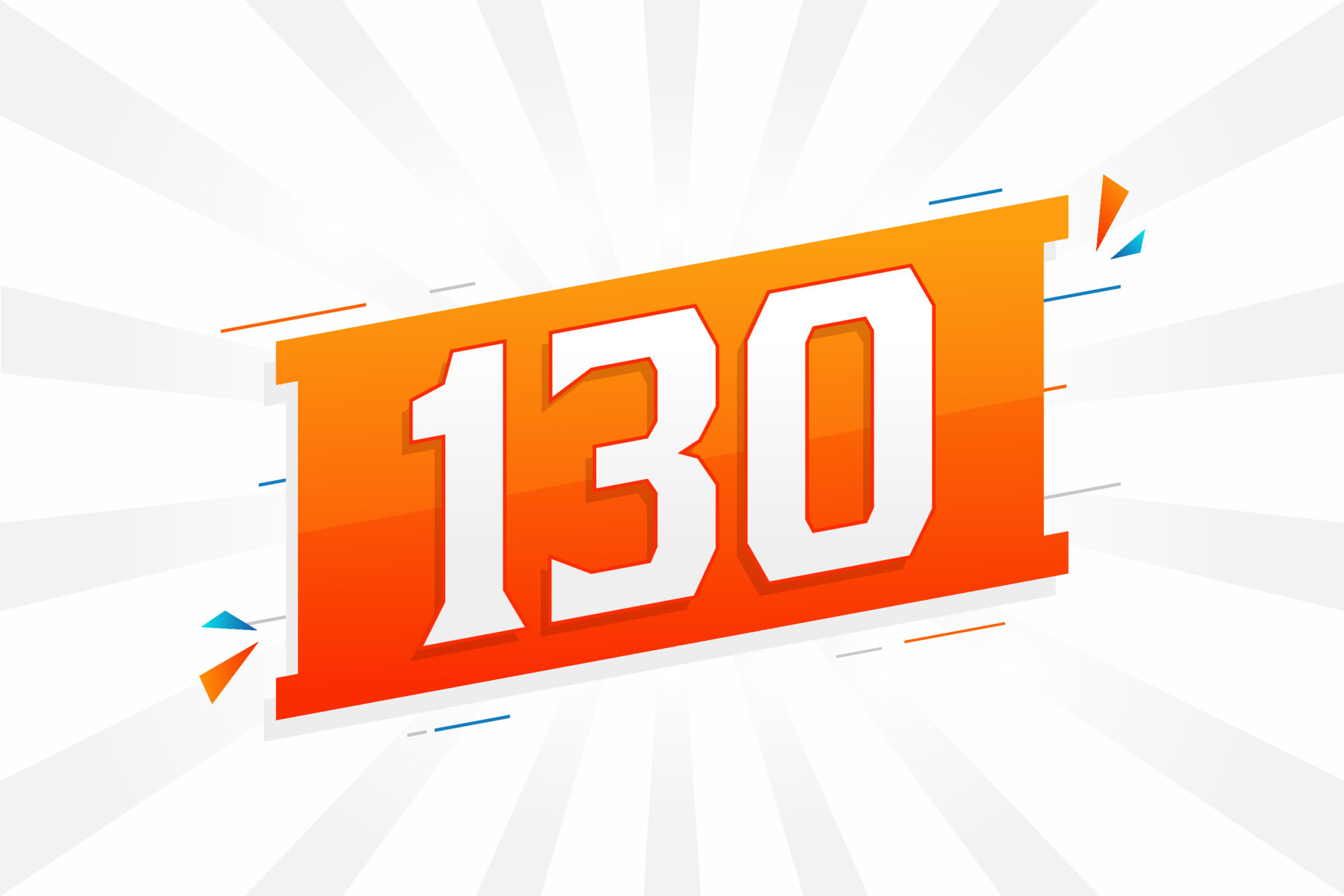 130 number vector font alphabet. Number 130 with decorative element stock vector 13889479 Vector ...