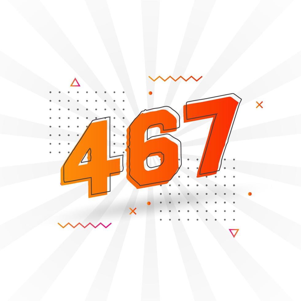467 number vector font alphabet. Number 467 with decorative element ... 467 number vector font alphabet. Number 467 with decorative element ...