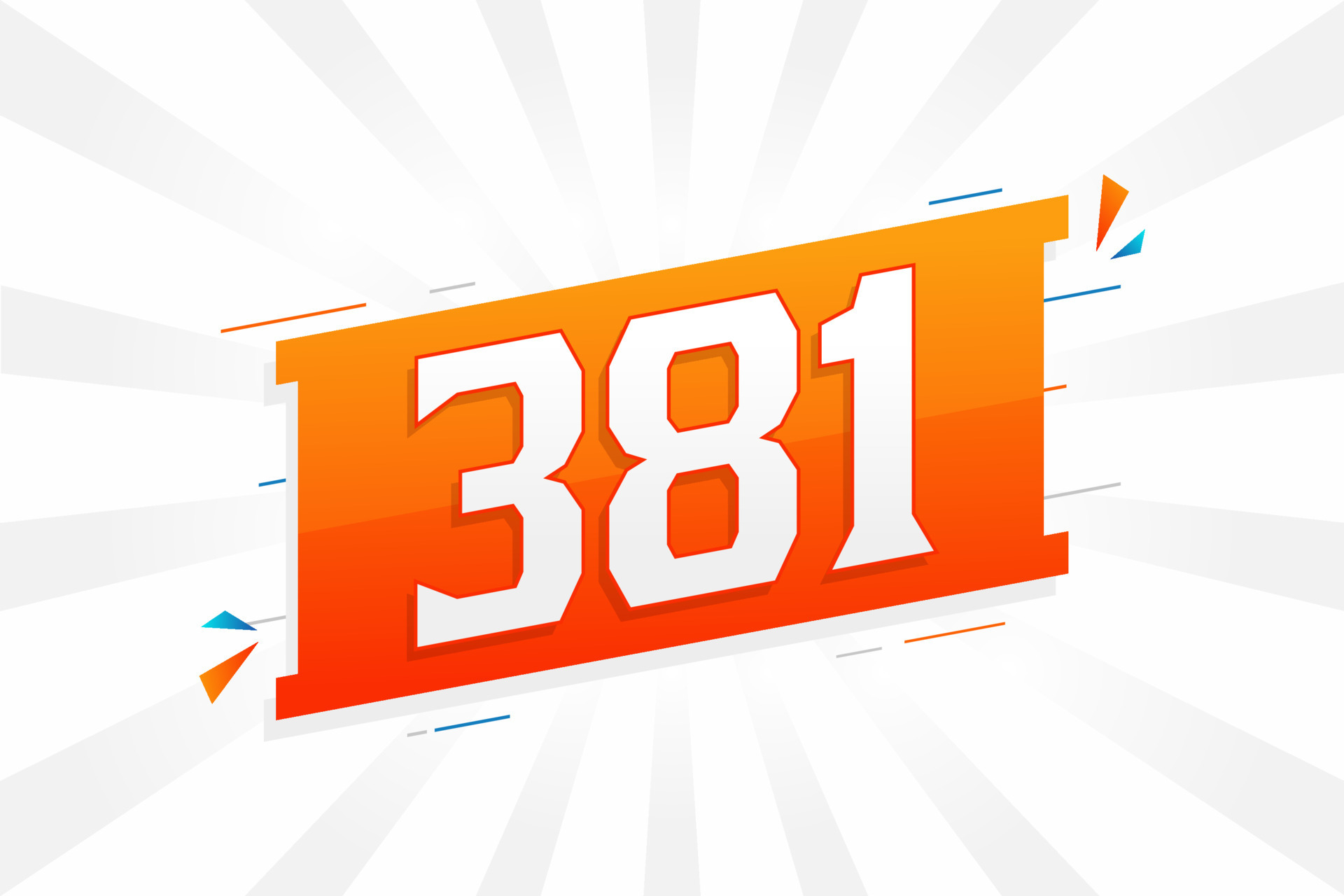 381 number vector font alphabet. Number 381 with decorative element stock vector 13889507 Vector ...