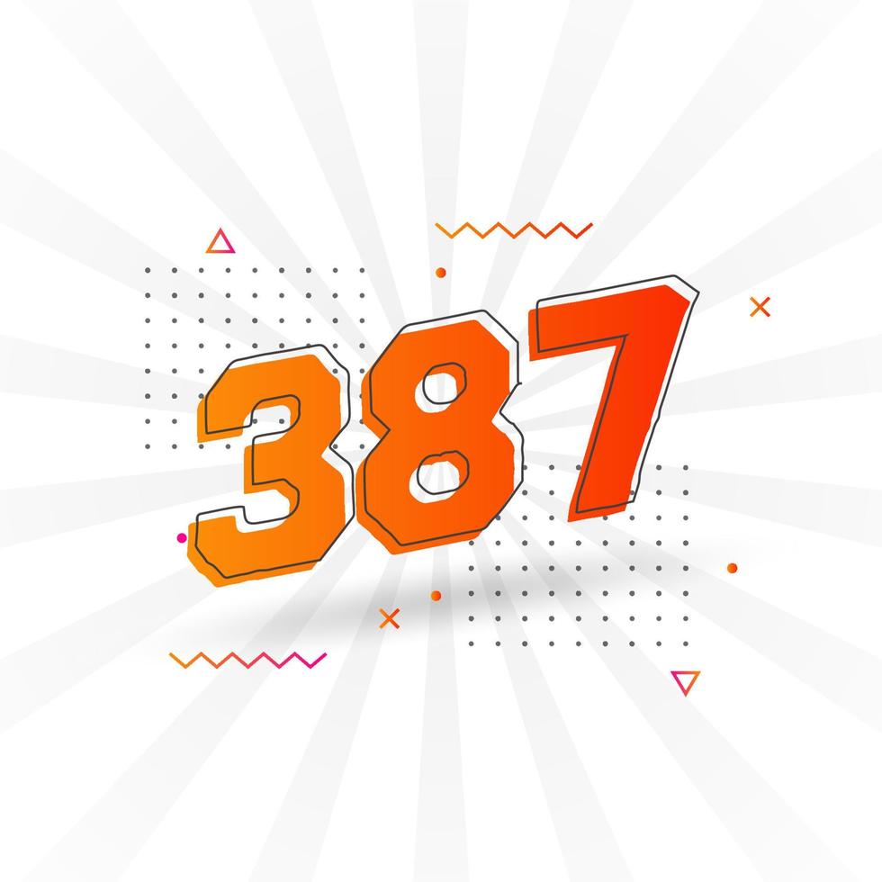 387 number vector font alphabet. Number 387 with decorative element stock vector 13889540 Vector ...