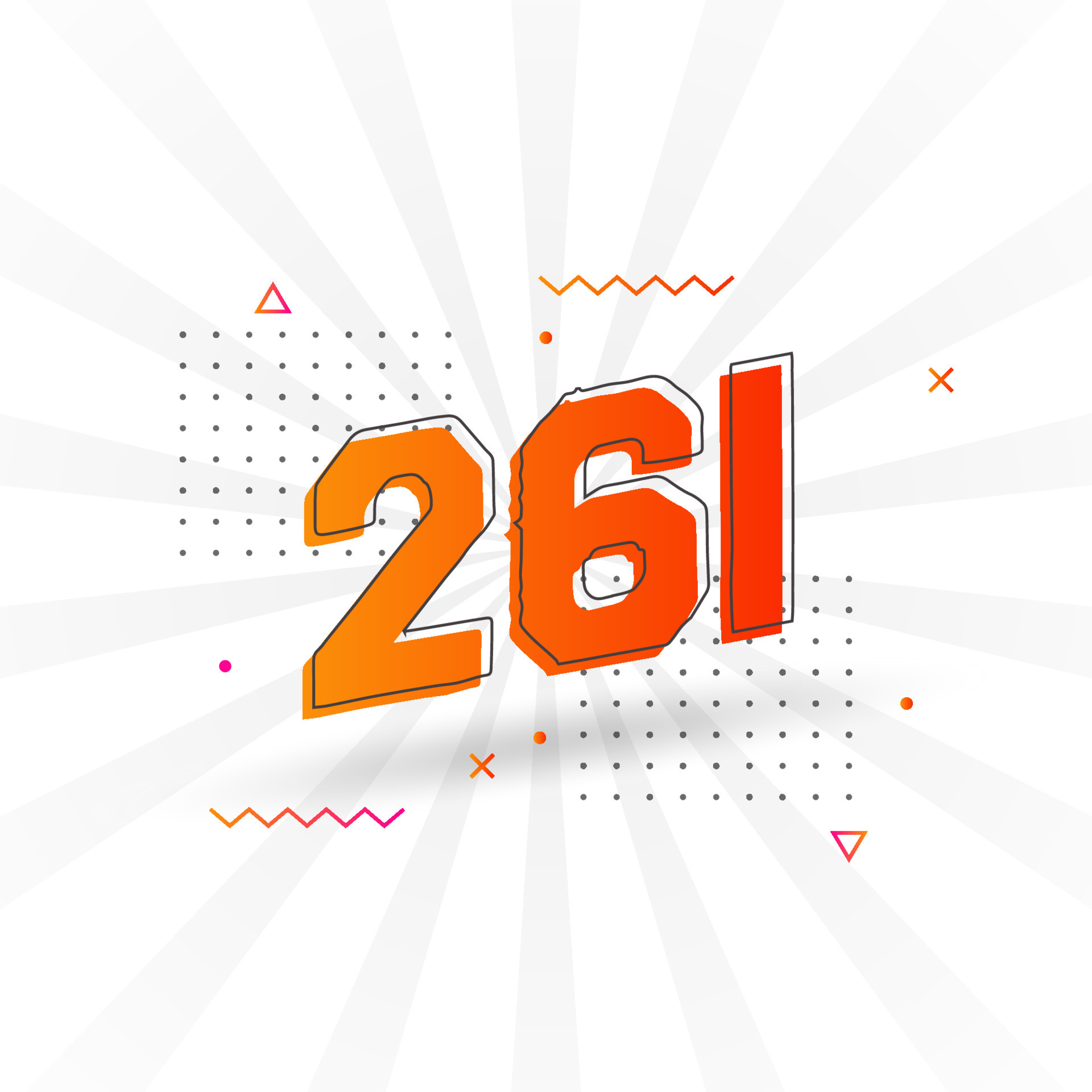 261 number vector font alphabet. Number 261 with decorative element ... 261 number vector font alphabet. Number 261 with decorative element ...