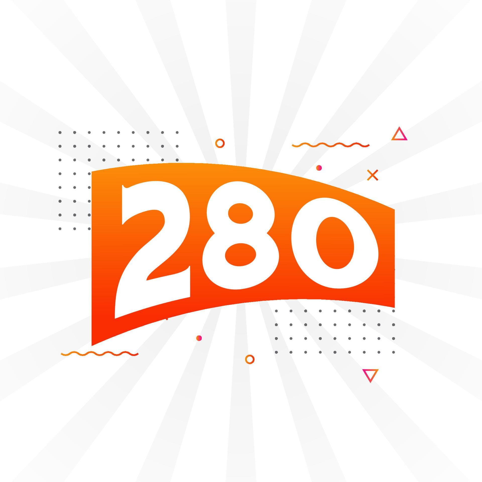 280 Number Vector Font Alphabet Number 280 With Decorative Element 280-number-vector-font-alphabet-number-280-with-decorative-element