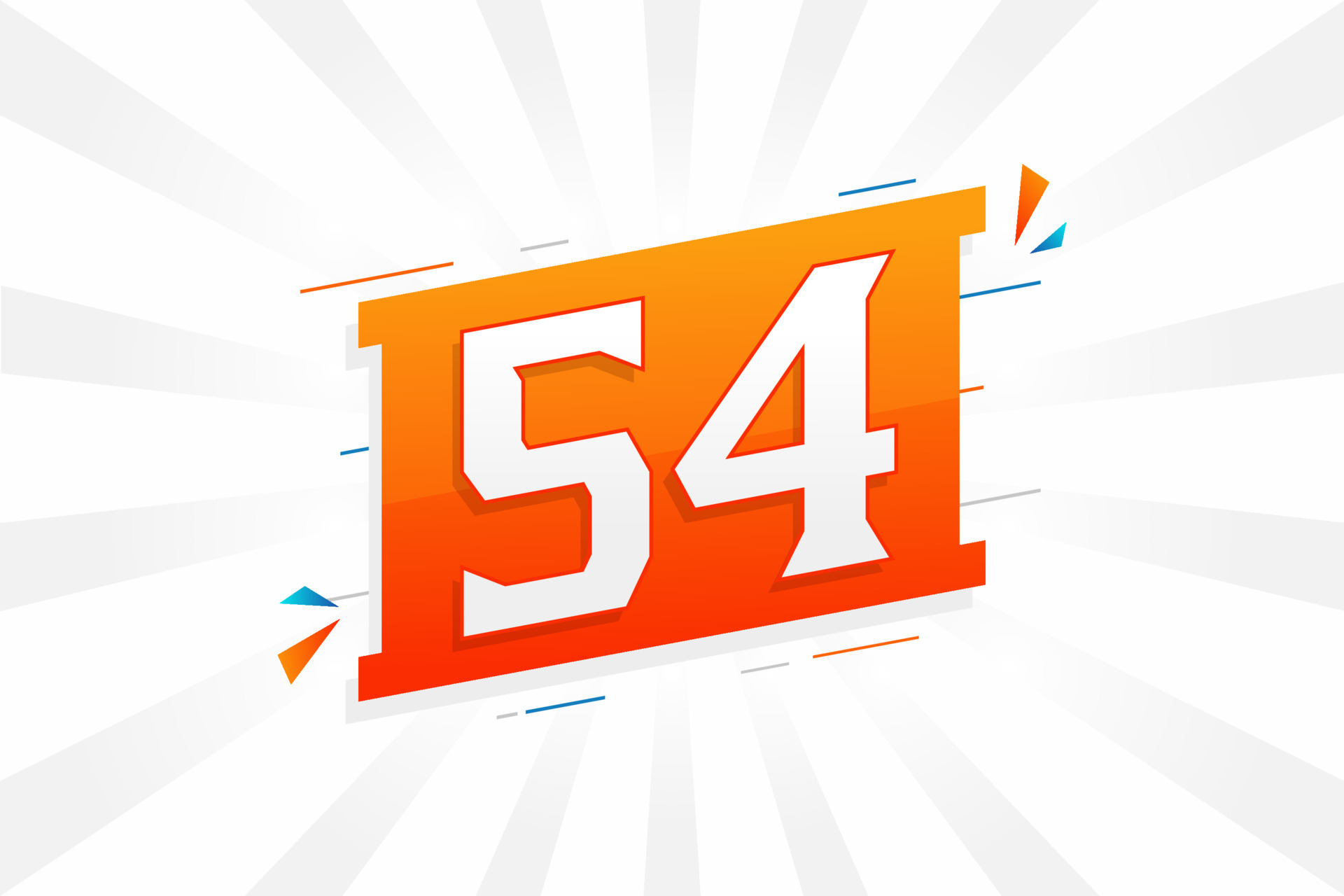 54 number vector font alphabet. Number 54 with decorative element stock vector 13889595 Vector ...