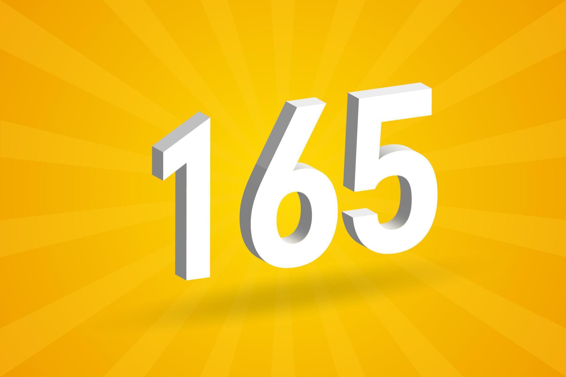 3D 165 number font alphabet. White 3D Number 165 with yellow background ... 3D 165 number font alphabet. White 3D Number 165 with yellow background ...