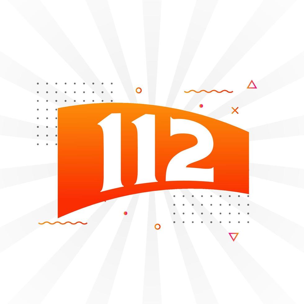 112 number vector font alphabet. Number 112 with decorative element stock vector 13889624 Vector ...