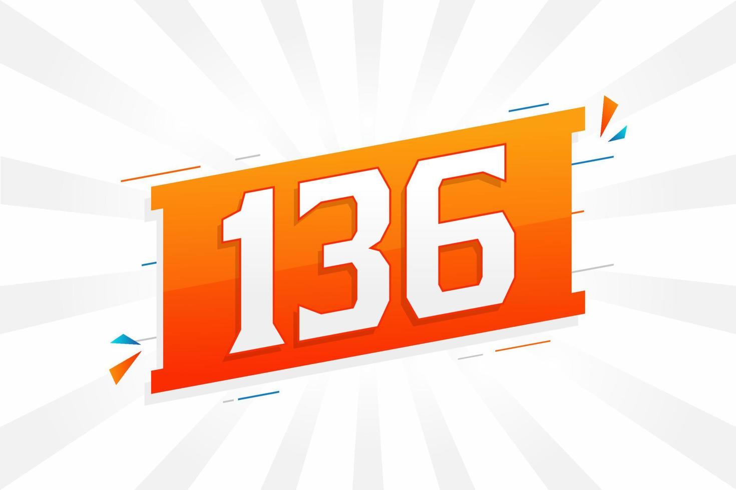 136 number vector font alphabet. Number 136 with decorative element stock vector 13889745 Vector ...