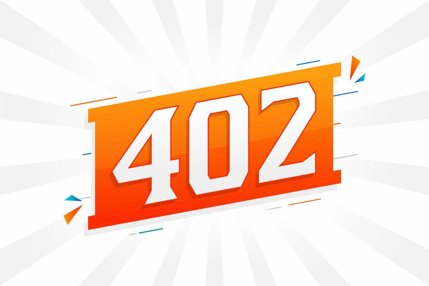 402 number vector font alphabet. Number 402 with decorative element ...