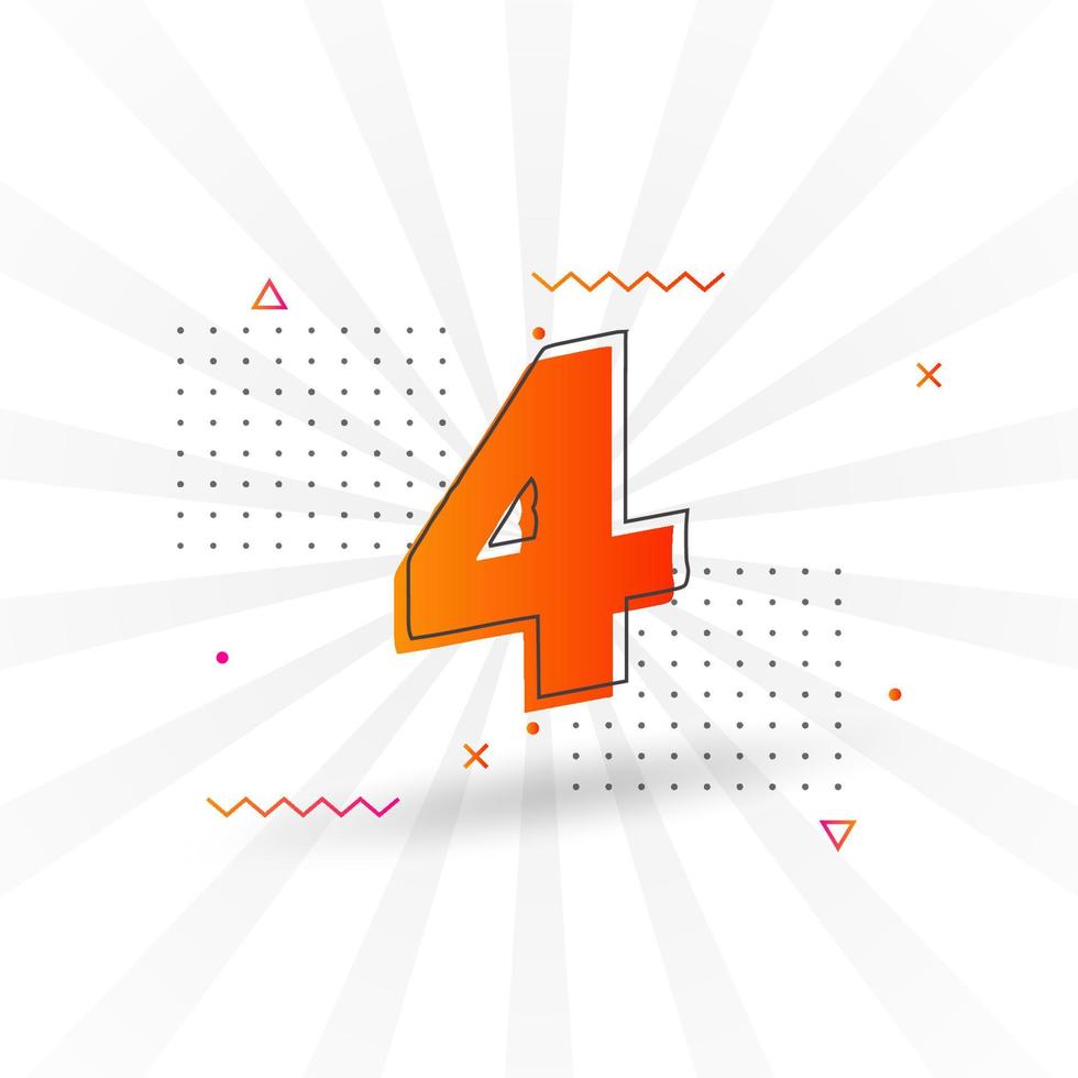 4 number vector font alphabet. Number 4 with decorative element stock vector 13889778 Vector Art ...