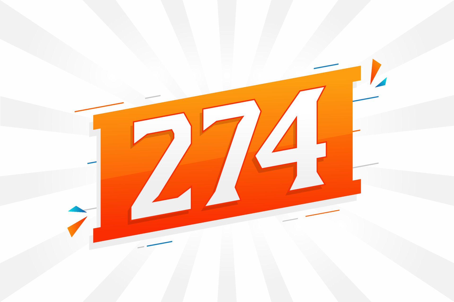 Alfabeto de fuente vectorial de 274 números. número 274 con vector de stock de elemento ...