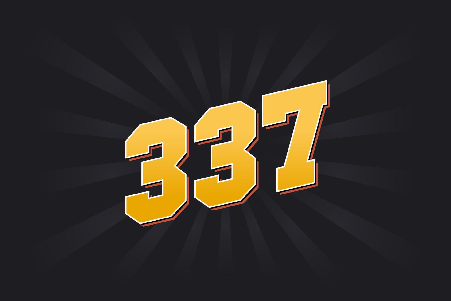 Number 337 vector font alphabet. Yellow 337 number with black background 13889795 Vector Art at ...