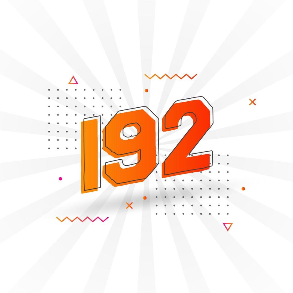 192 number vector font alphabet. Number 192 with decorative element ... 192 number vector font alphabet. Number 192 with decorative element ...