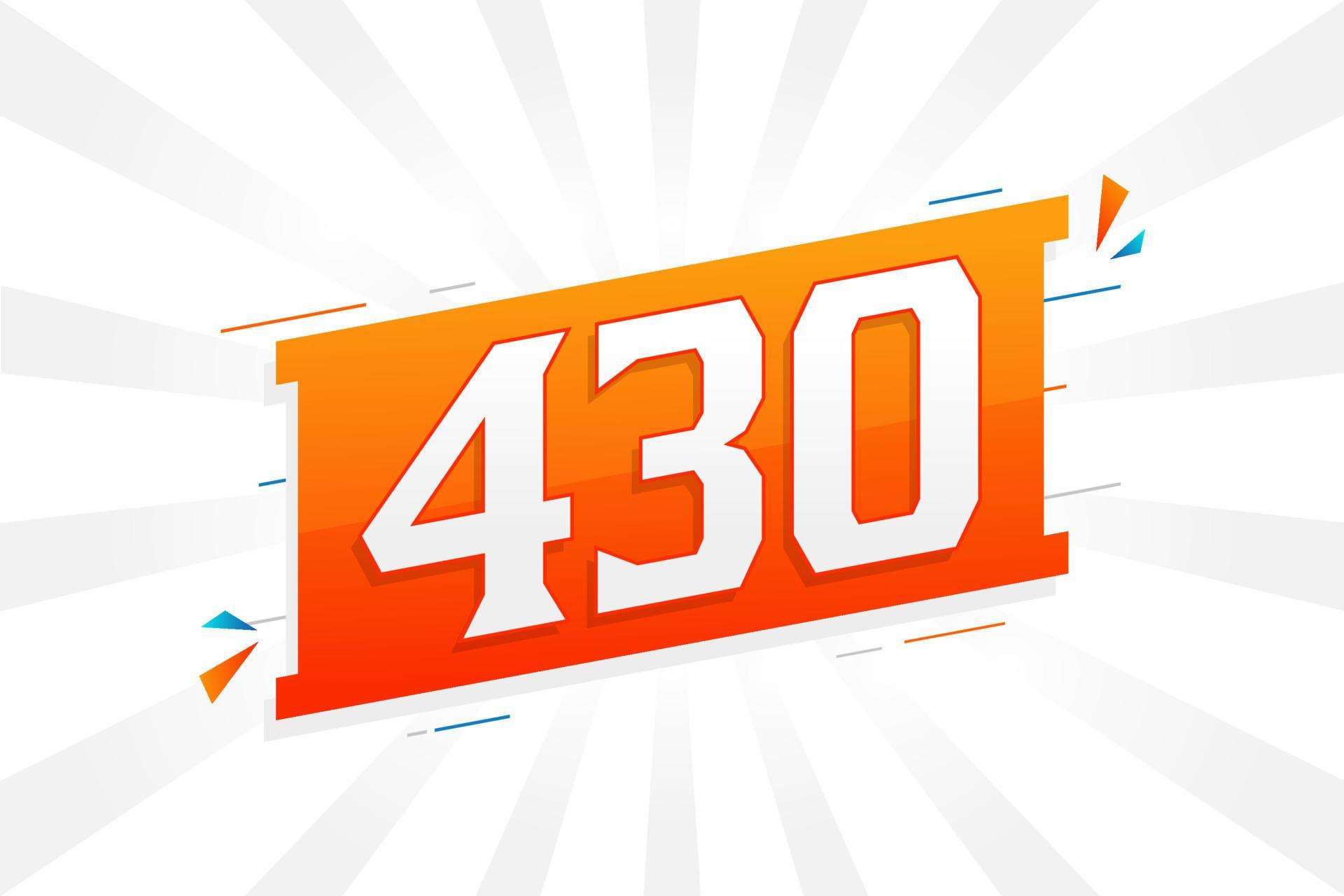 430 number vector font alphabet. Number 430 with decorative element stock vector 13890001 Vector ...