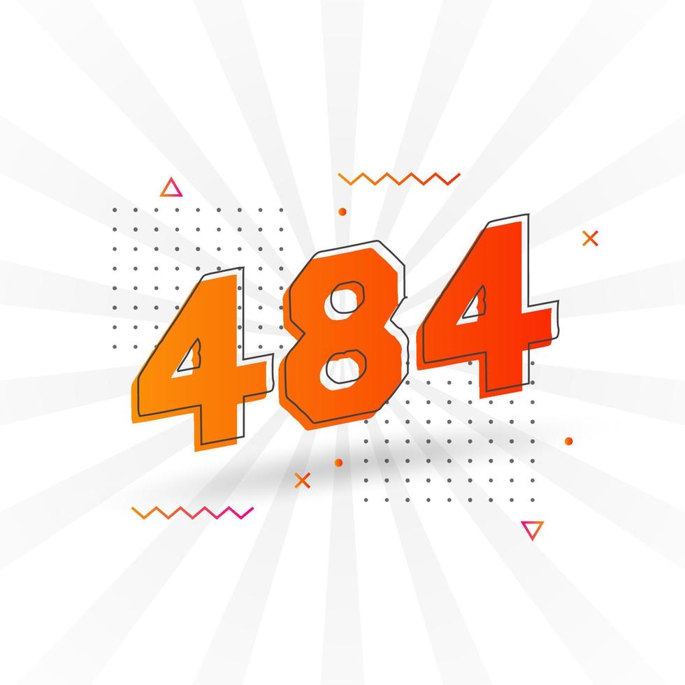 484 number vector font alphabet. Number 484 with decorative element stock vector 13890025 Vector ...
