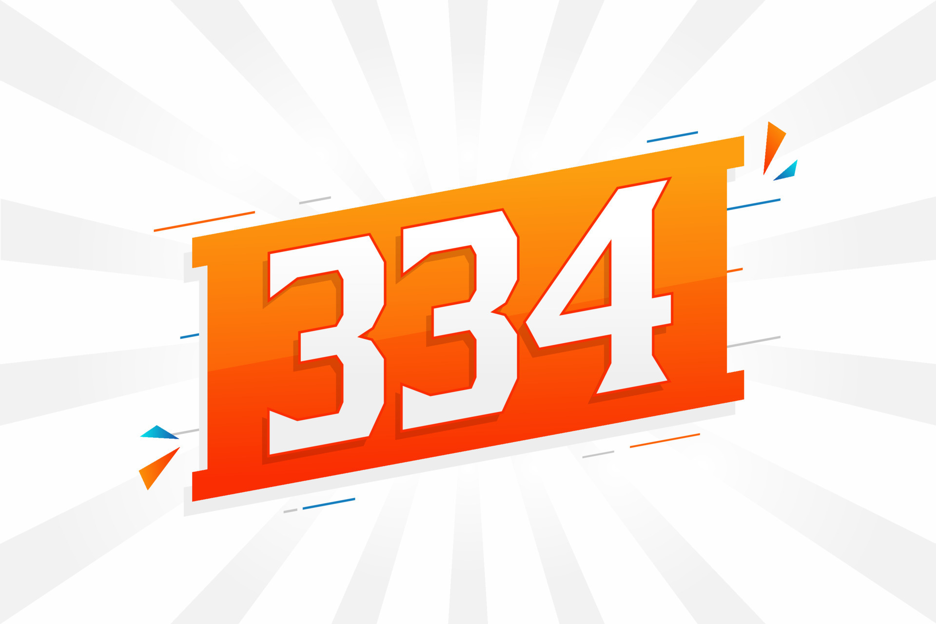 334 number vector font alphabet. Number 334 with decorative element ... 334 number vector font alphabet. Number 334 with decorative element ...