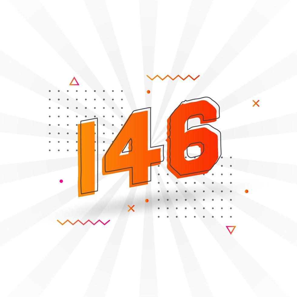 146 number vector font alphabet. Number 146 with decorative element stock vector 13890039 Vector ...