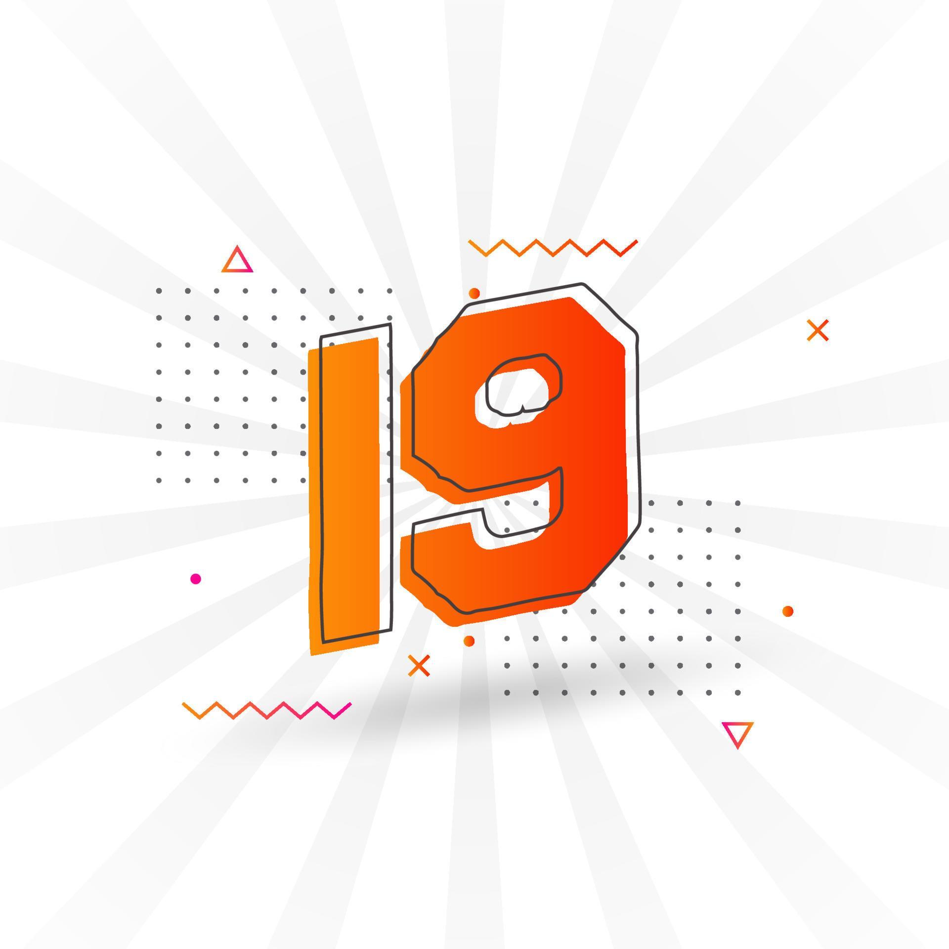 19 number vector font alphabet. Number 19 with decorative element stock vector 13890040 Vector ...