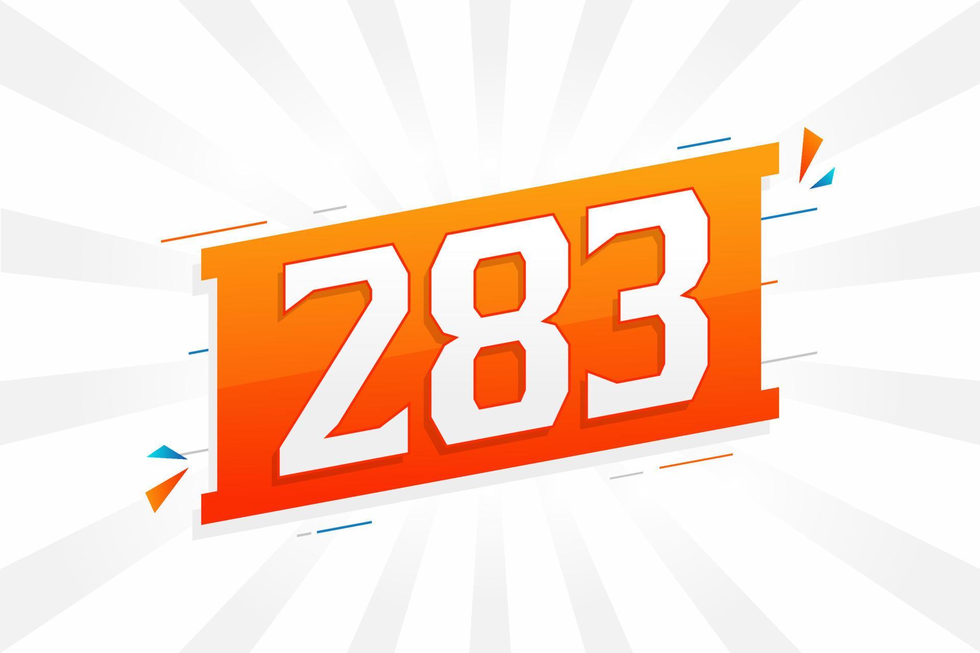 Alfabeto de fuente vectorial de 283 números. número 283 con vector de stock de elemento ...