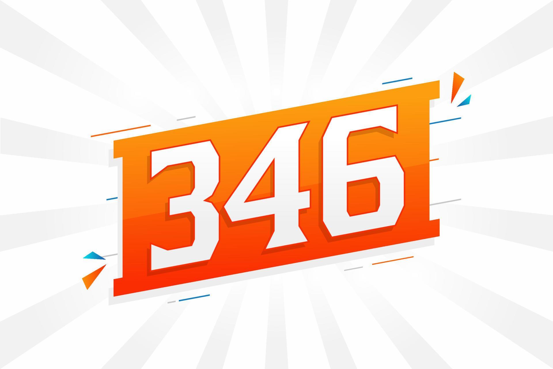 346 number vector font alphabet. Number 346 with decorative element stock vector 13890135 Vector ...