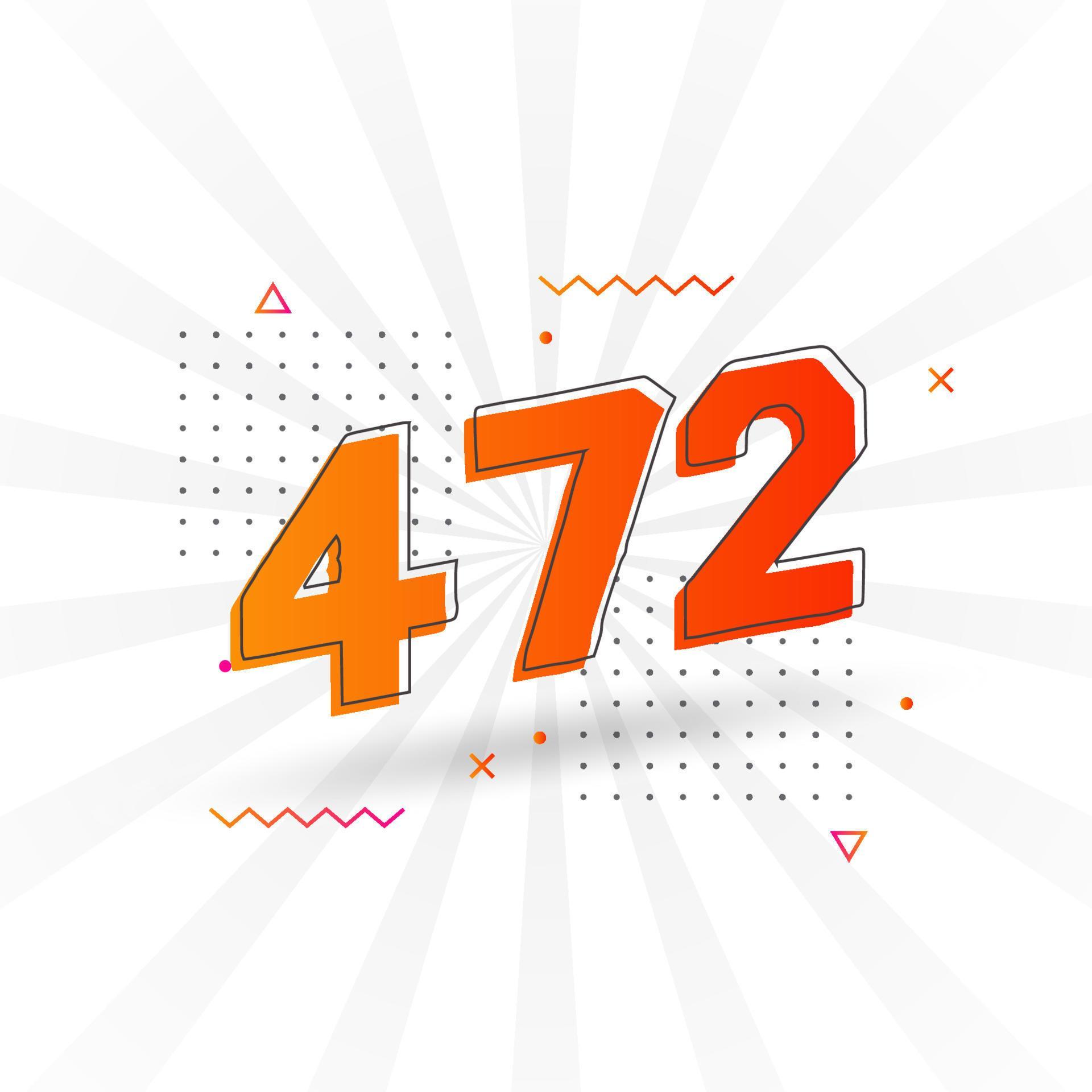 472 number vector font alphabet. Number 472 with decorative element stock vector 13890201 Vector ...