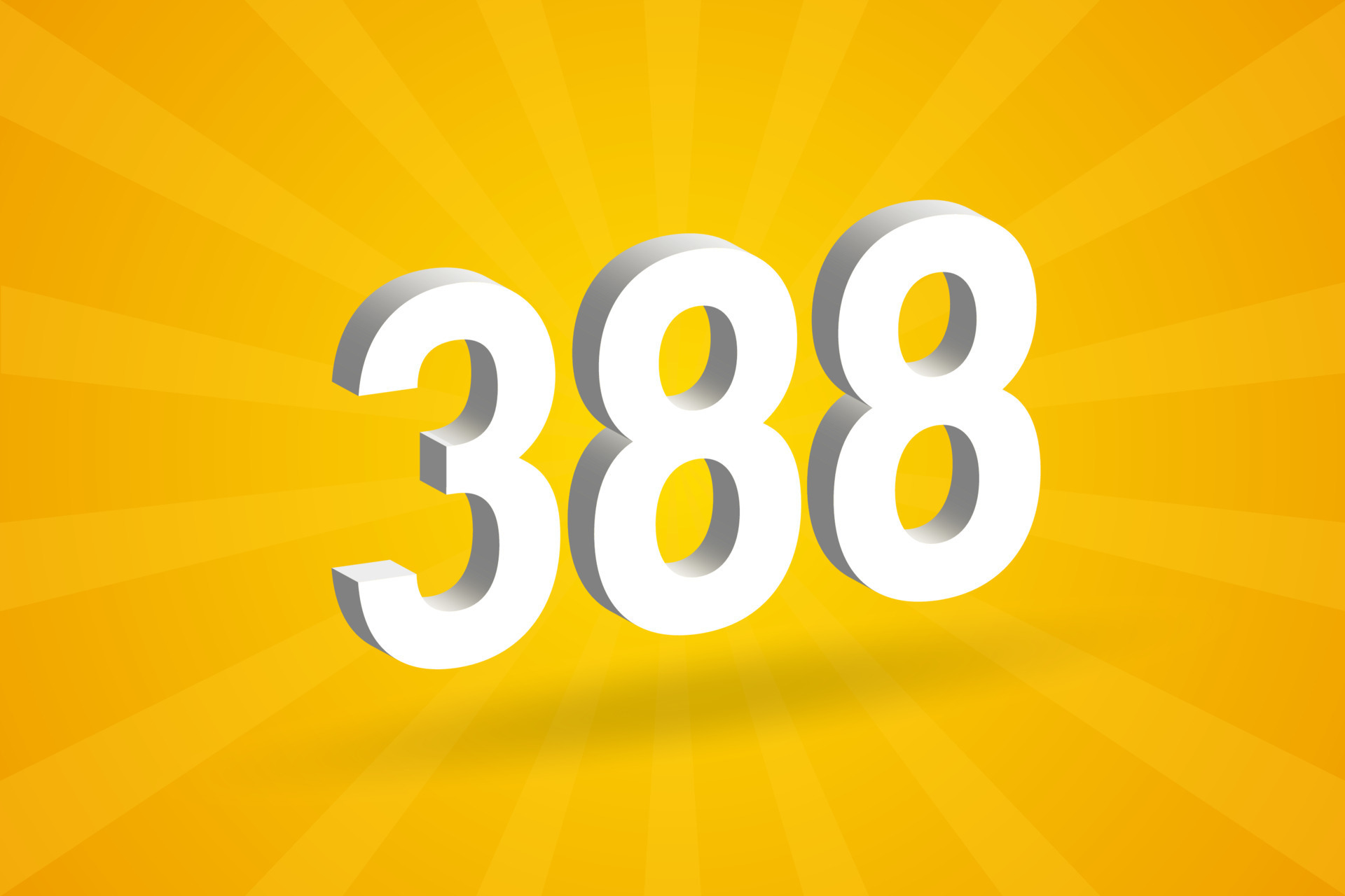 3D 388 number font alphabet. White 3D Number 388 with yellow background ... 3D 388 number font alphabet. White 3D Number 388 with yellow background ...