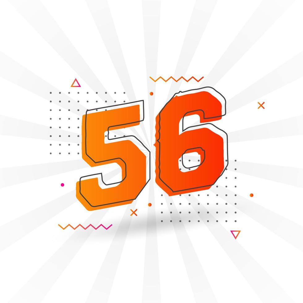 56 number vector font alphabet. Number 56 with decorative element stock vector 13890243 Vector ...