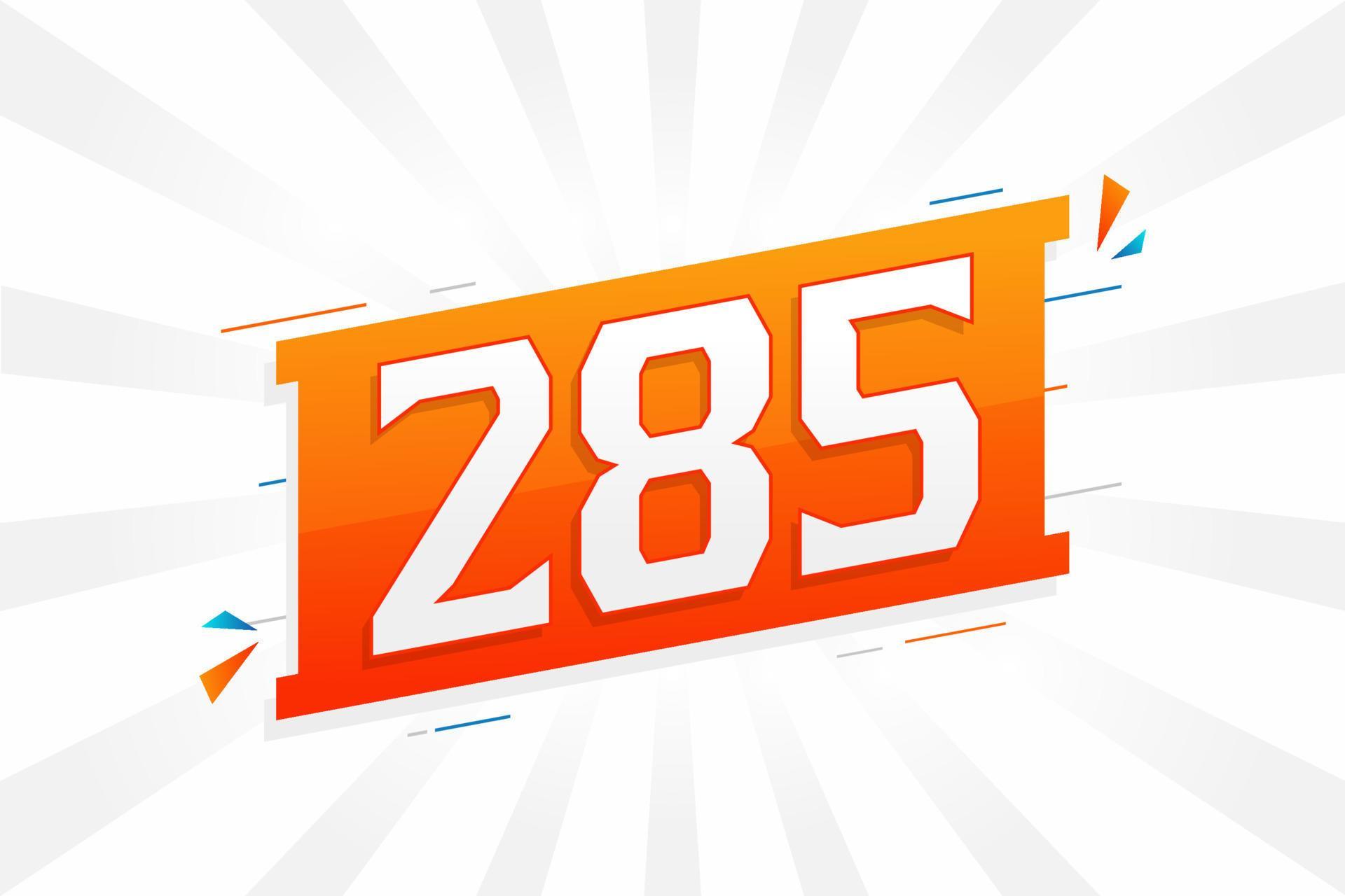 285 number vector font alphabet. Number 285 with decorative element ...