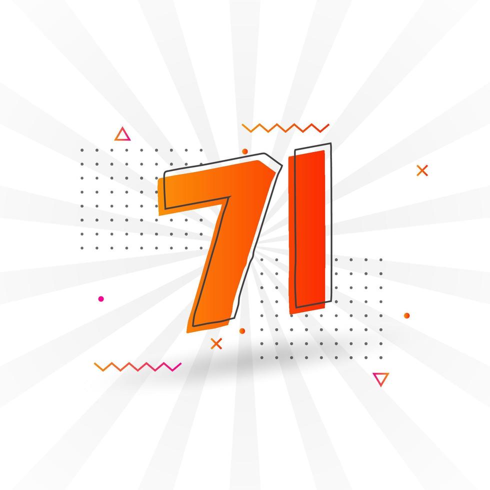 71 number vector font alphabet. Number 71 with decorative element stock vector 13890292 Vector ...