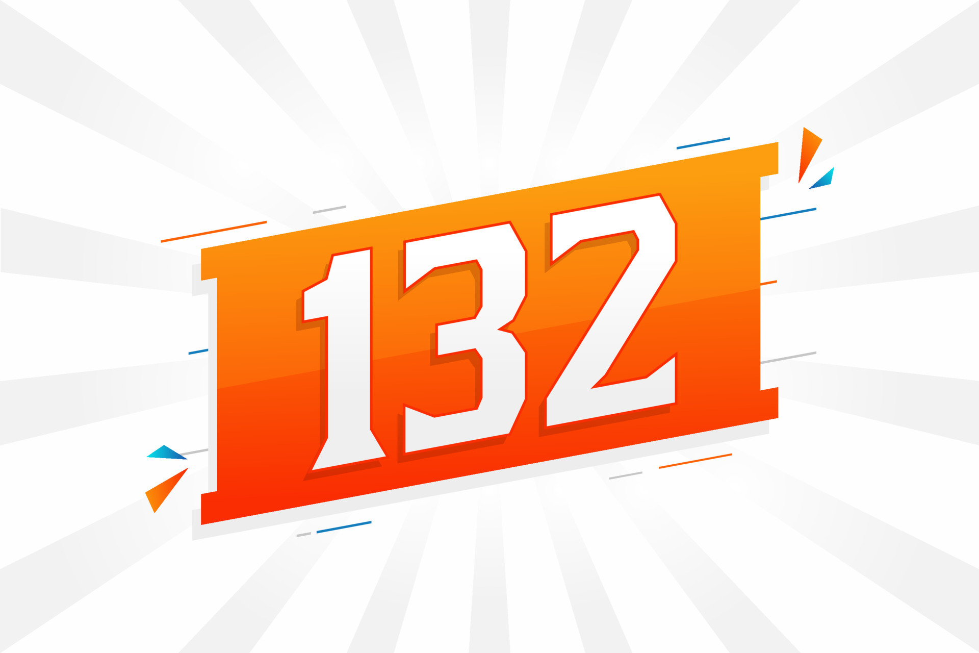 132 number vector font alphabet. Number 132 with decorative element ... 132 number vector font alphabet. Number 132 with decorative element ...