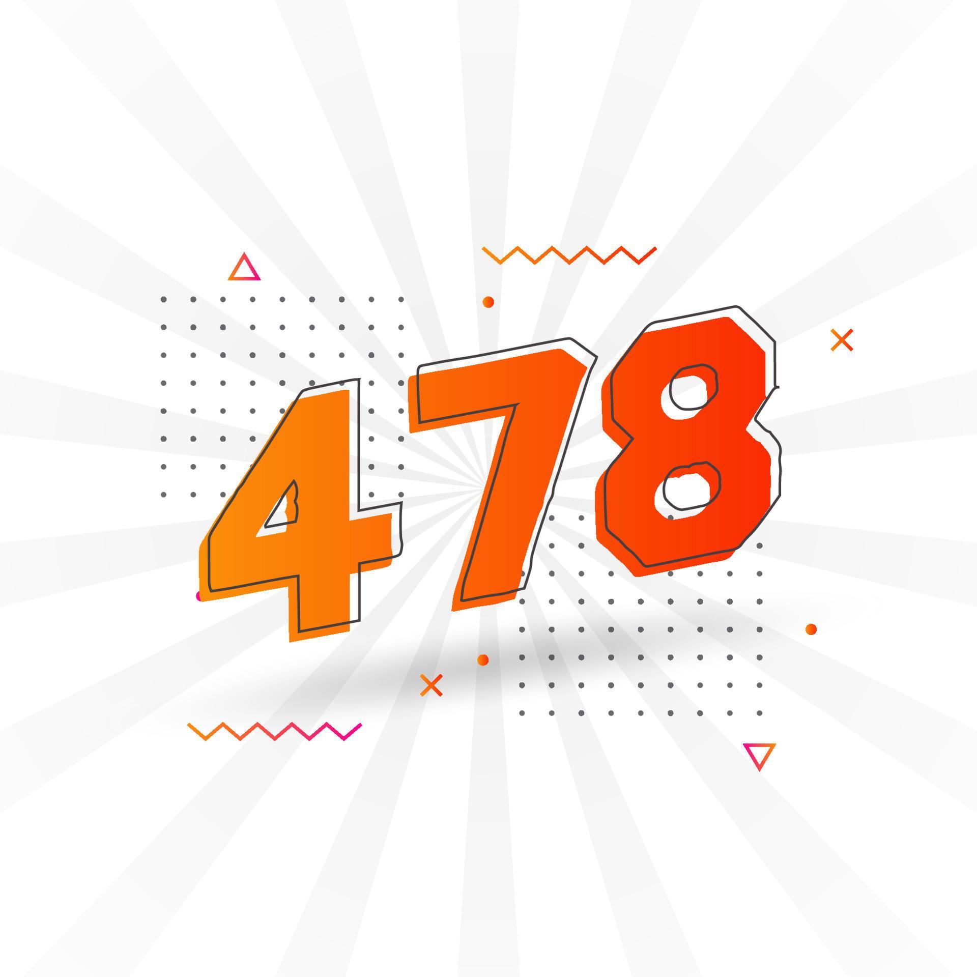 478 number vector font alphabet. Number 478 with decorative element stock vector 13890338 Vector ...