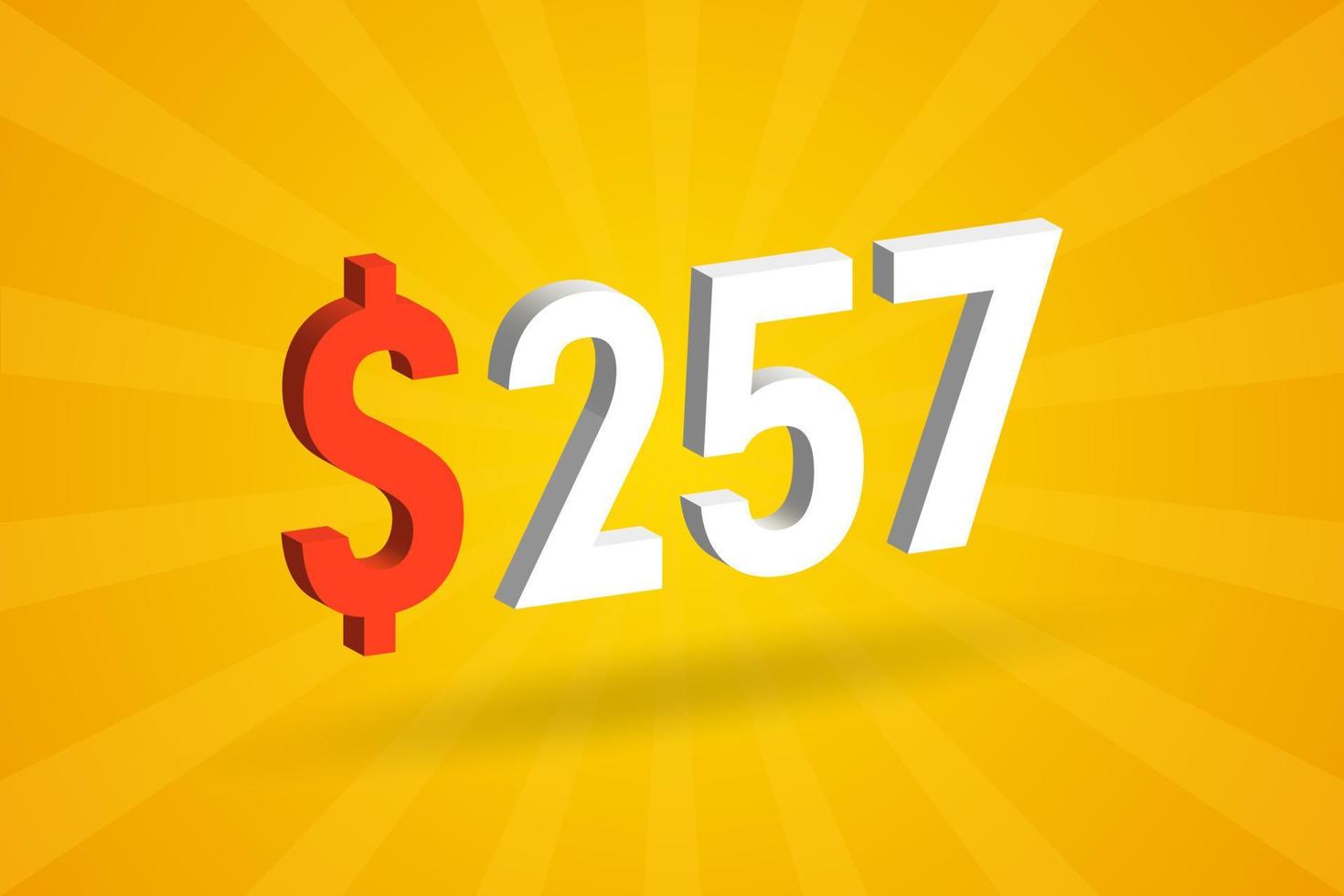 257 USD 3D Text Symbol 257 United State Dollar 3D With Yellow 257 USD 3D Text Symbol 257 United State Dollar 3D With Yellow