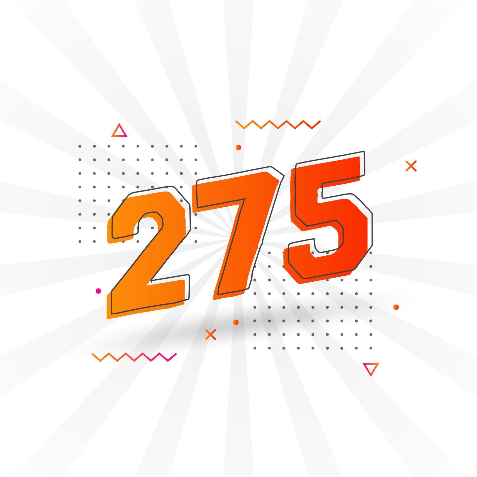 275 number vector font alphabet. Number 275 with decorative element ... 275 number vector font alphabet. Number 275 with decorative element ...
