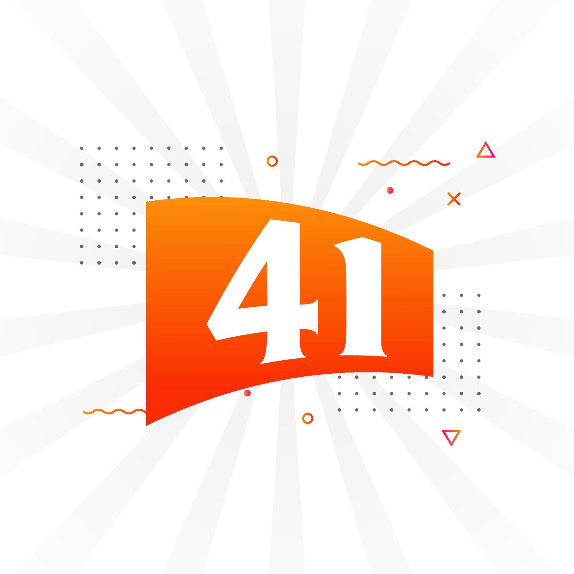 41 number vector font alphabet. Number 41 with decorative element stock ... 41 number vector font alphabet. Number 41 with decorative element stock ...