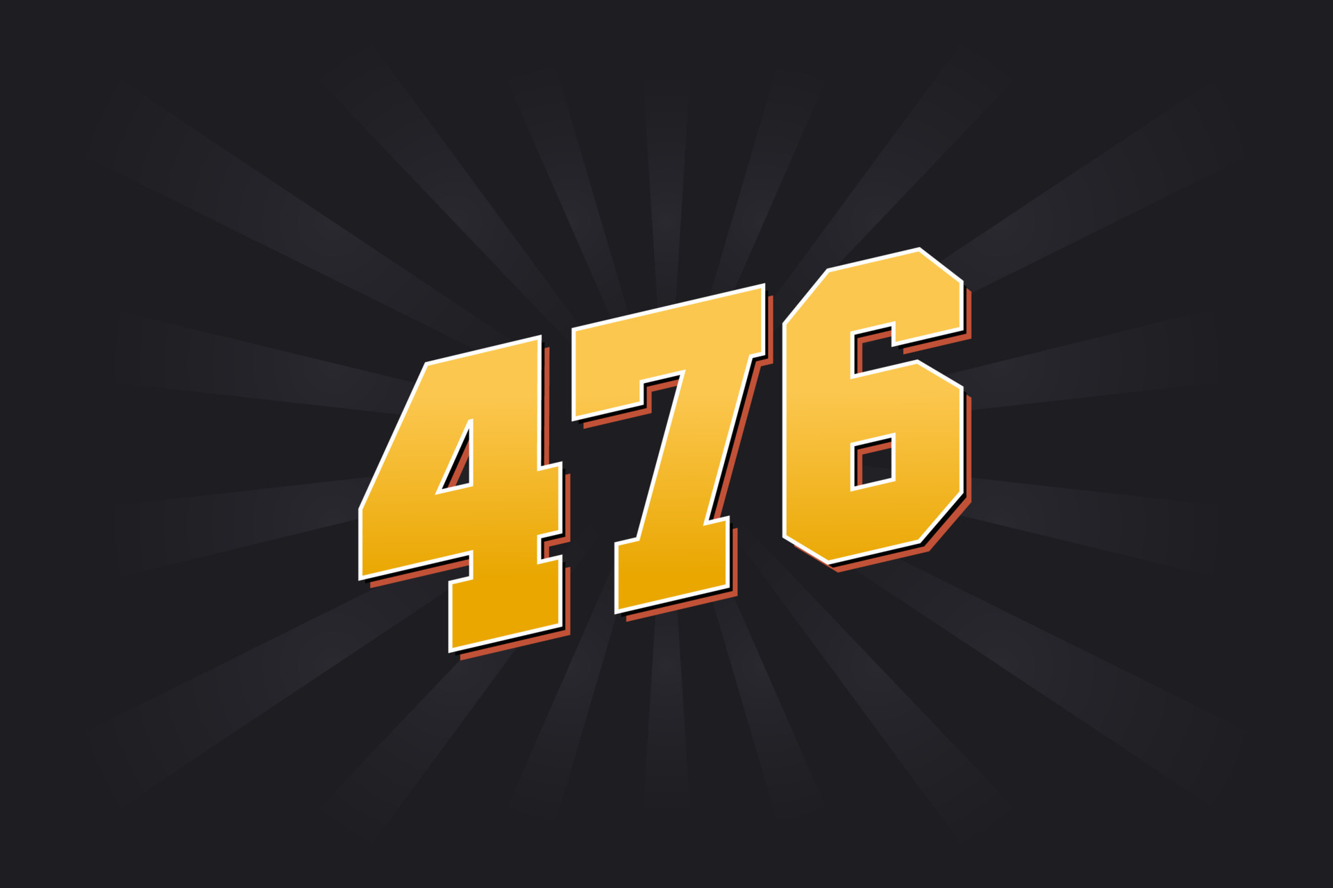 Number 476 vector font alphabet. Yellow 476 number with black ... Number 476 vector font alphabet. Yellow 476 number with black ...